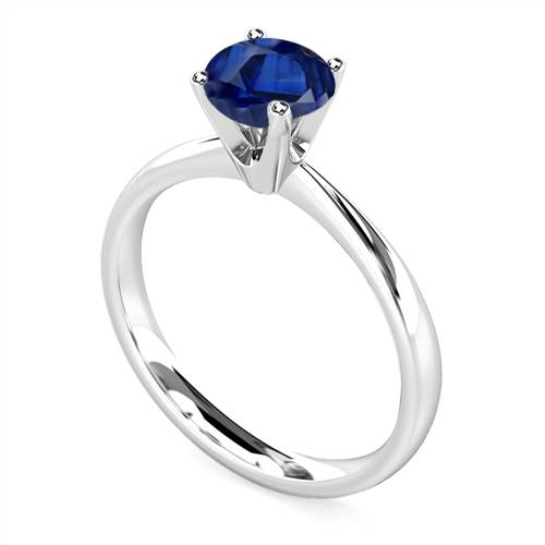 Classic Round Blue Sapphire Solitaire Ring