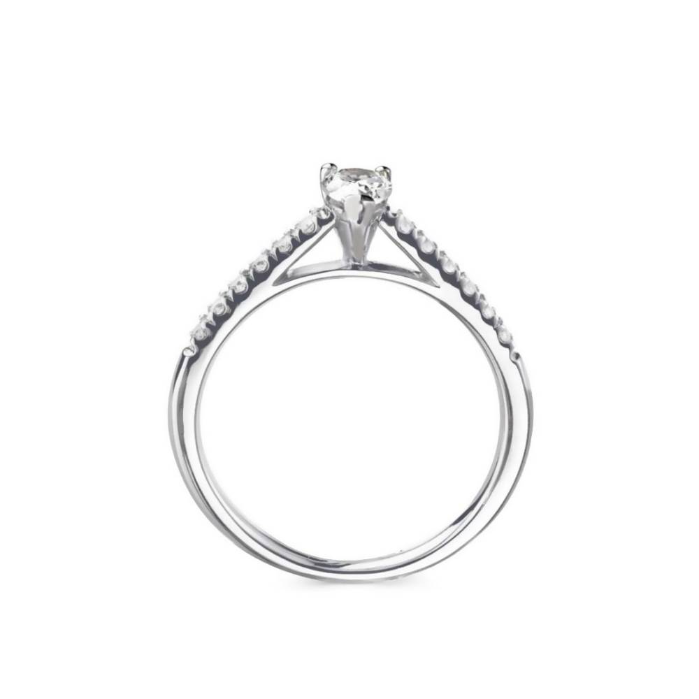 Pear Diamond Shoulder Set Engagement Ring - Diamond Heaven