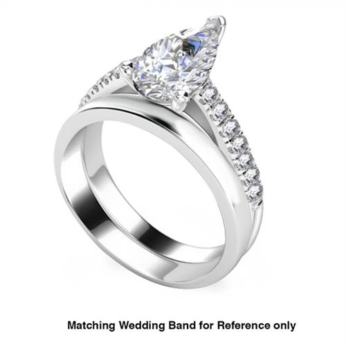 Pear Diamond Shoulder Set Ring - Diamond Heaven
