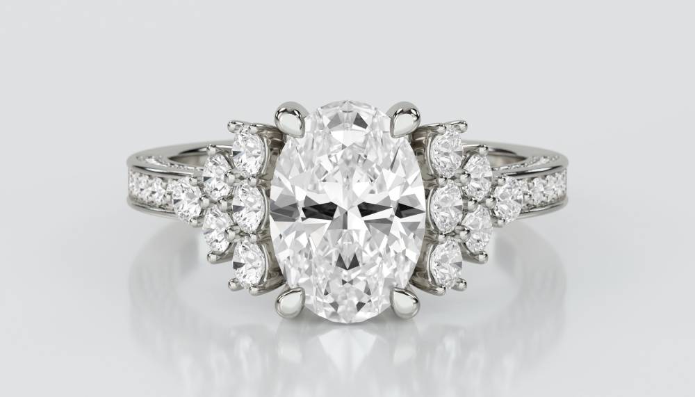 Oval/Round Diamond Vintage Ring - Diamond Heaven