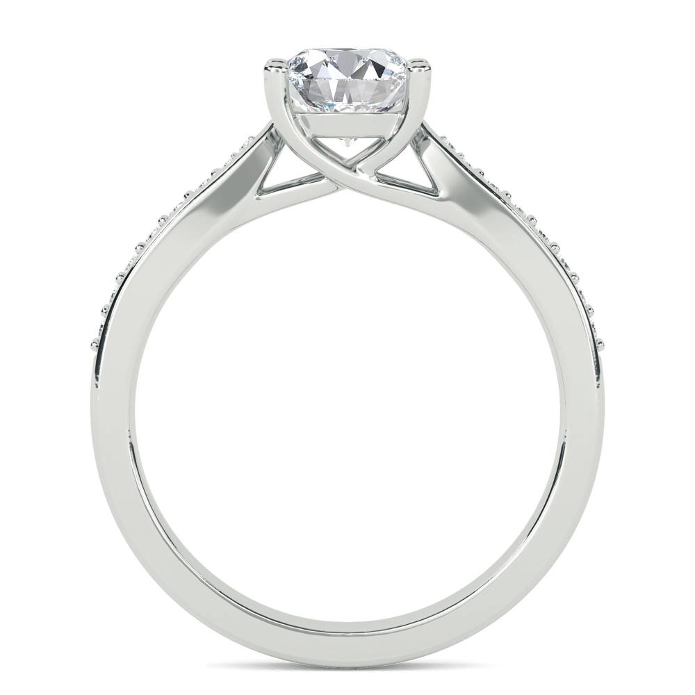 Round Diamond Shoulder Set Ring - Diamond Heaven