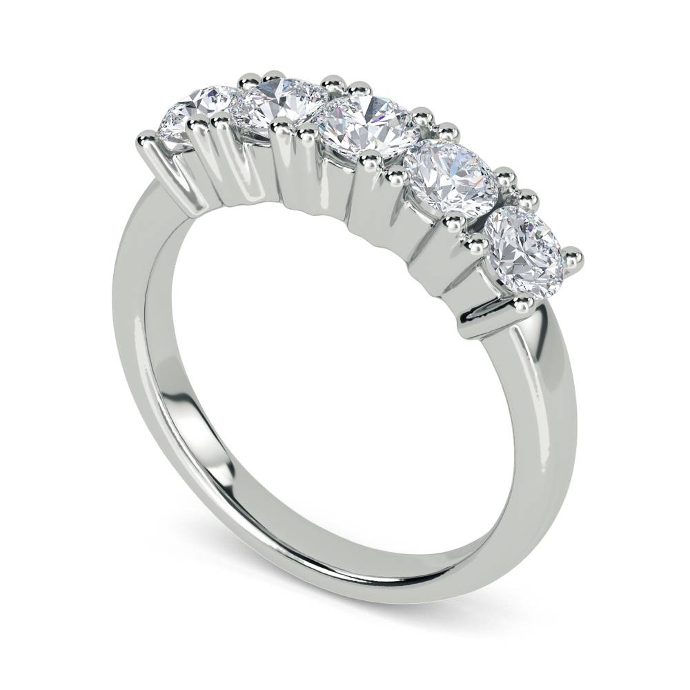 ER060 5 Stone Round Diamond Half Eternity Ring - Diamond Heaven
