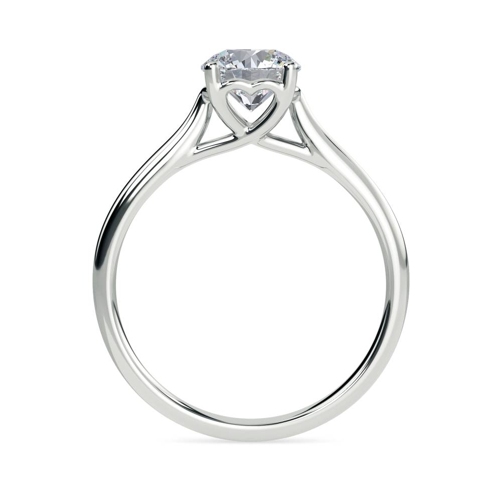 Heart Crossver Round Diamond Engagement Ring - Diamond Heaven