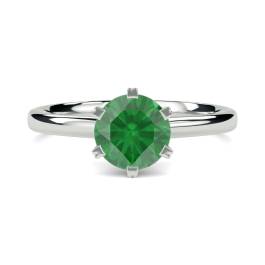 Classic Round Emerald Solitaire Ring - Diamond Heaven