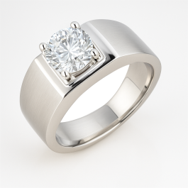 Round Mens Signet Ring - Diamond Heaven