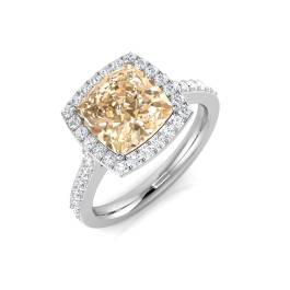 2.70ct EF/VS Morganite and Diamond Gemstone Ring - Diamond Heaven