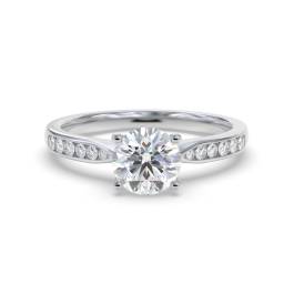 Round Shoulder Set Diamond Engagement Ring - Diamond Heaven