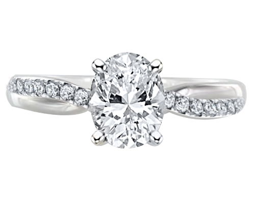 Infinity Oval & Round Diamond Engagement Ring - Diamond Heaven