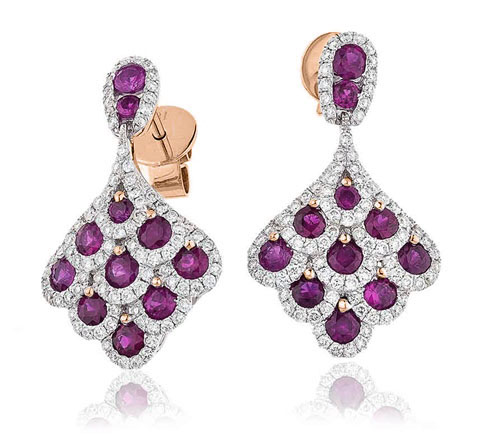 Ruby Earrings - Diamond Earrings - Jewellery