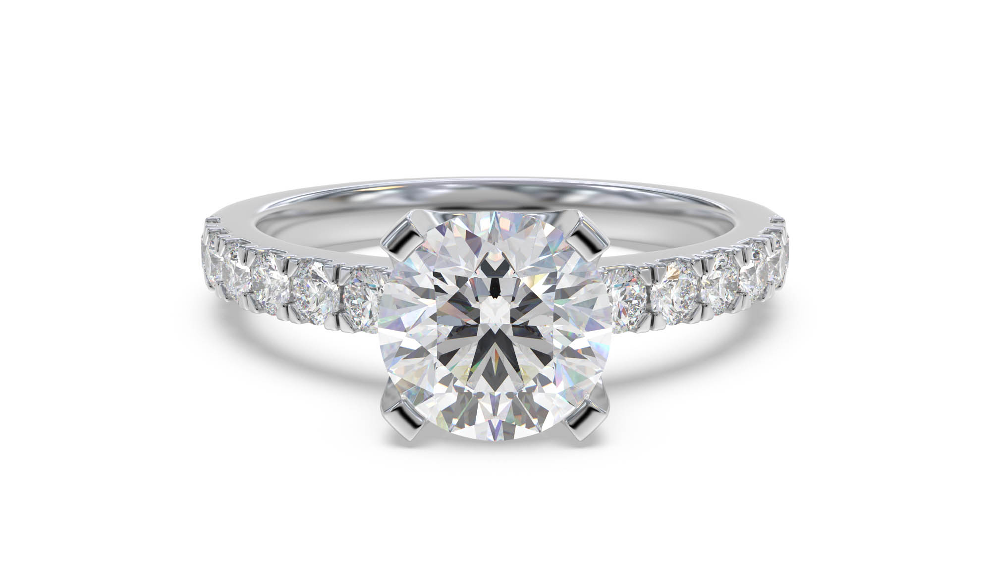 Shoulder Set Diamond Engagement Ring - Diamond Heaven