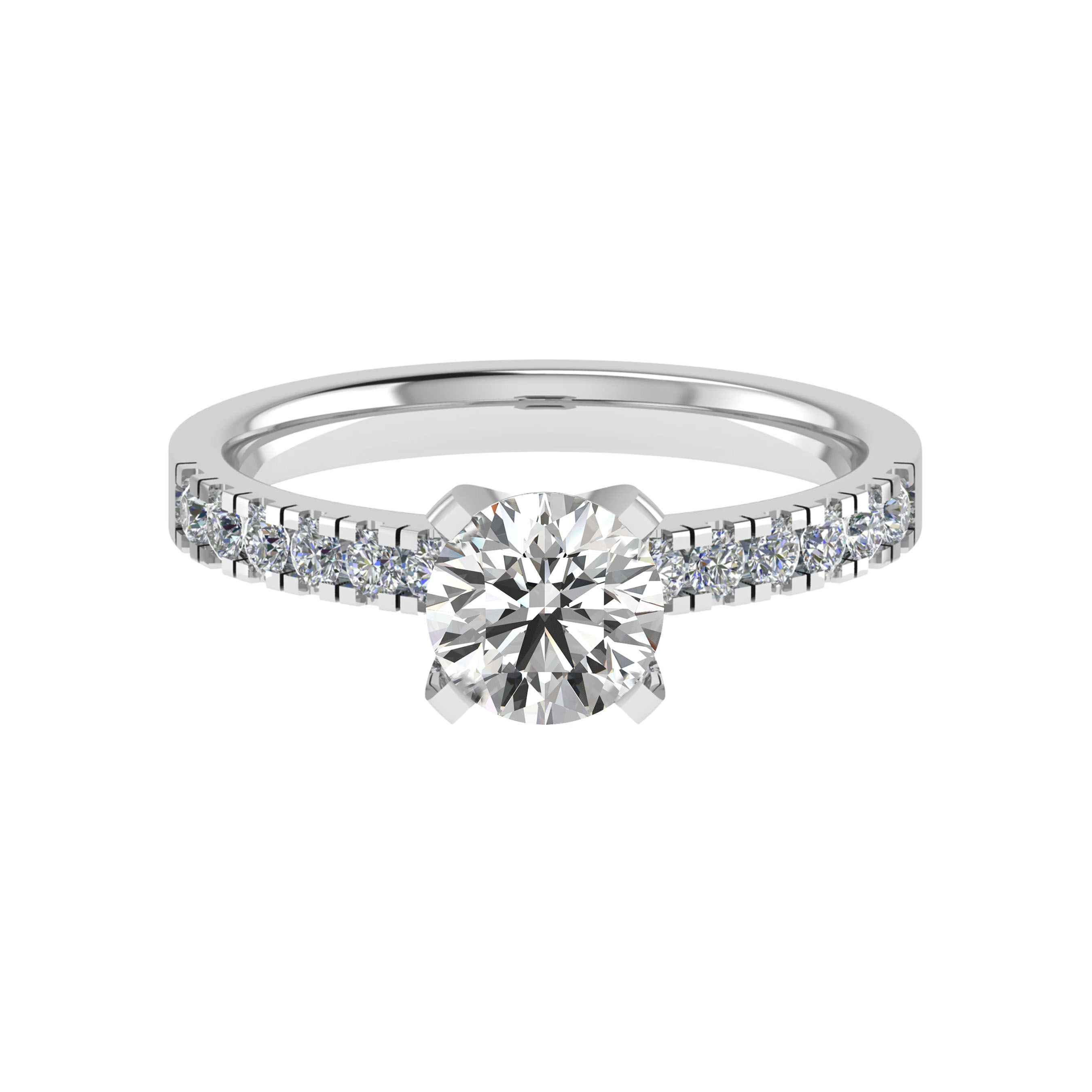 Shoulder Set Diamond Engagement Ring - Diamond Heaven