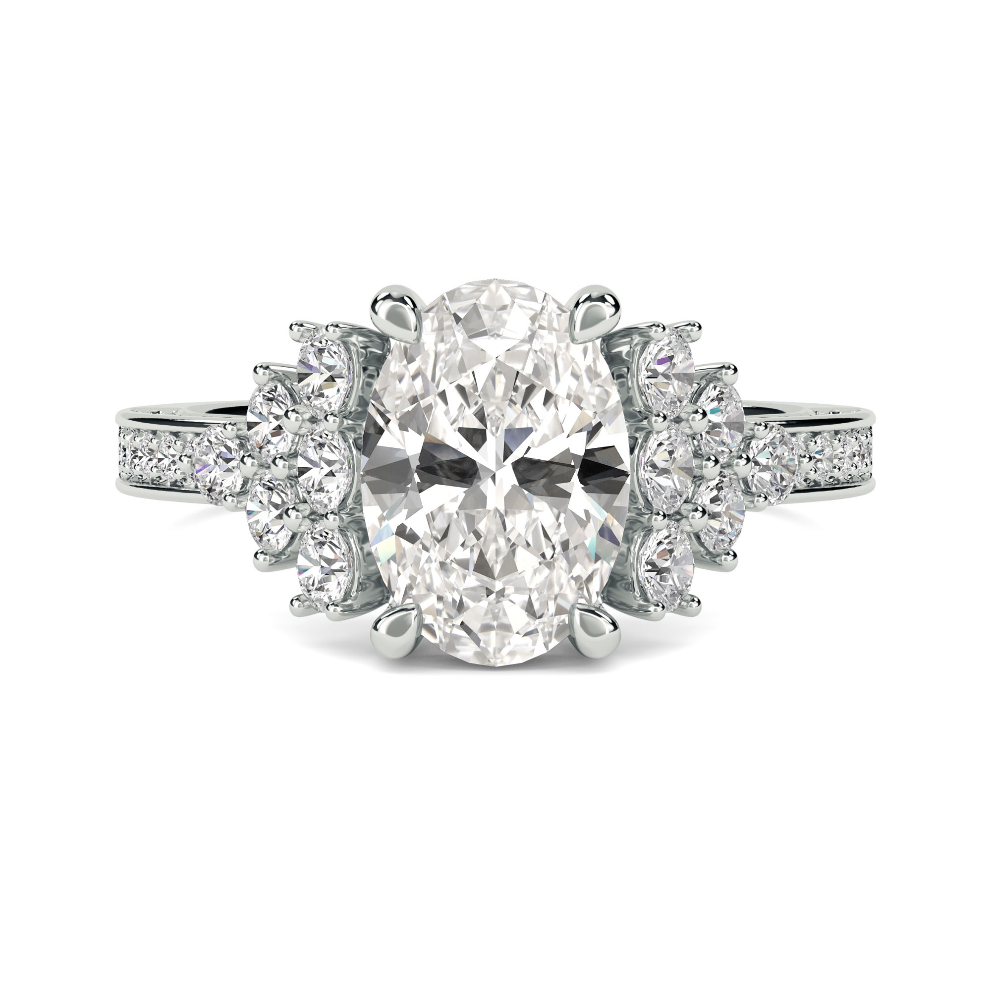 Oval/Round Diamond Vintage Ring - Diamond Heaven