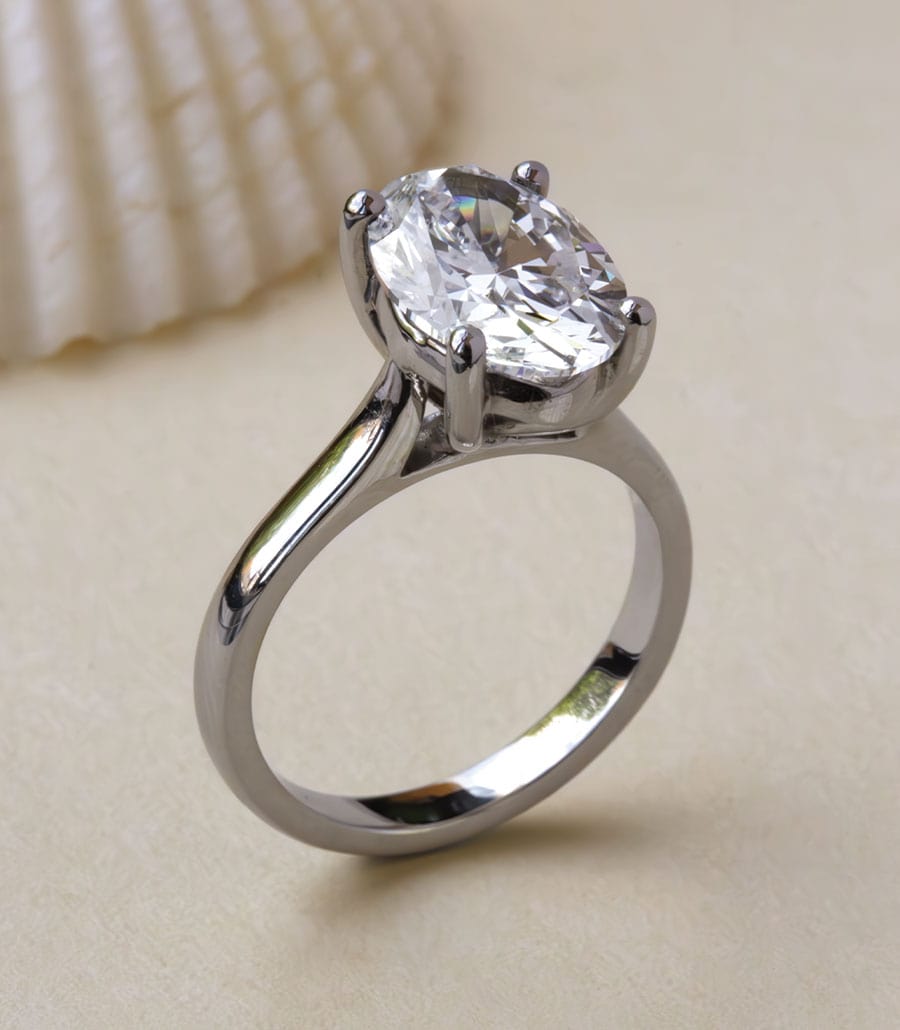 3.03ct VS2/K Round Cut Natural Diamond Solitaire Ring - Diamond Heaven